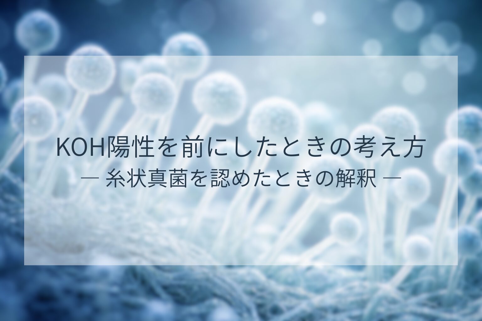 KOH陽性を前にしたときの考え方― 糸状真菌を認めたときの解釈 ―｜皮膚科専攻医の思考ノート